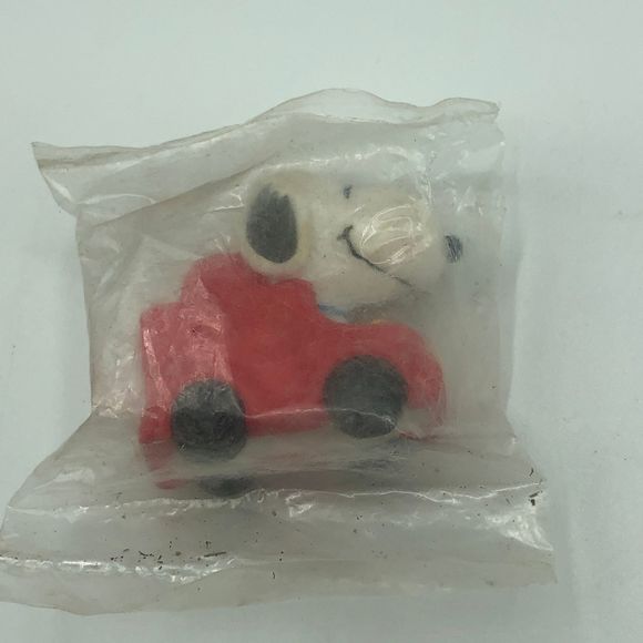 Accents | Vintage Ufs Snoopy Peanuts Figurine Toy In Red Car | Poshmark